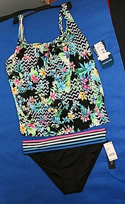 Shape Solver Underwire Blouson Tankini Top size 16W, Size 14 Btms | eBay