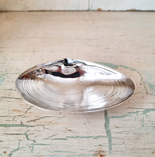 Vintage 1950s Wallace Sterling 3.5" Clam Shell Caviar Candy Trinket ...
