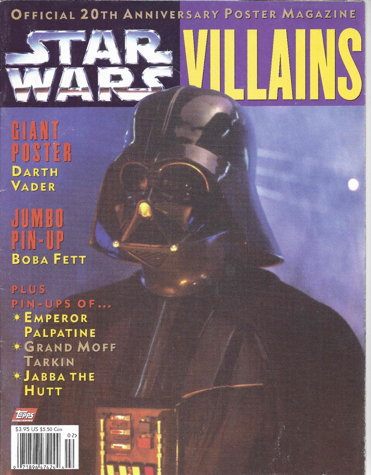 Topps Star Wars Villains Official 20th Anniversary Poster Magazine LN ...