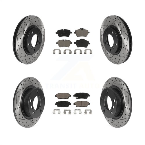 Front Rear Drilled Slot Brake Rotor & Ceramic Pad Kit For Mini Cooper ...