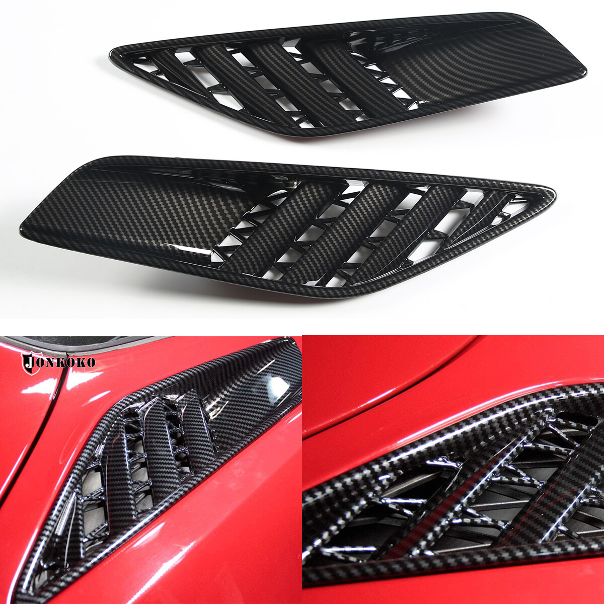 2PCS Rear Side Body Vent Cover Trim for Corvette C7 2014 -2019 Carbon ...