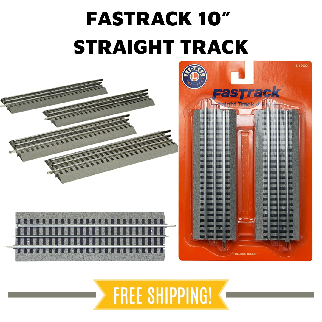 FasTrack 10” Straight Track, Electric O Gauge, 4-Pack. | eBay