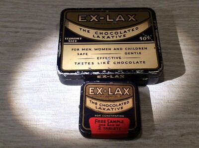 Vintage Ex - Lax Chocolate Laxative, Set Of The 50 Count Medicine ...