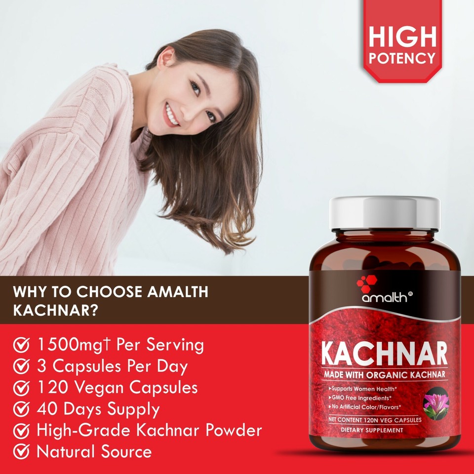 Organic Kachnar Powder Bauhinia Female Skin Health 1500mg Capsules ...