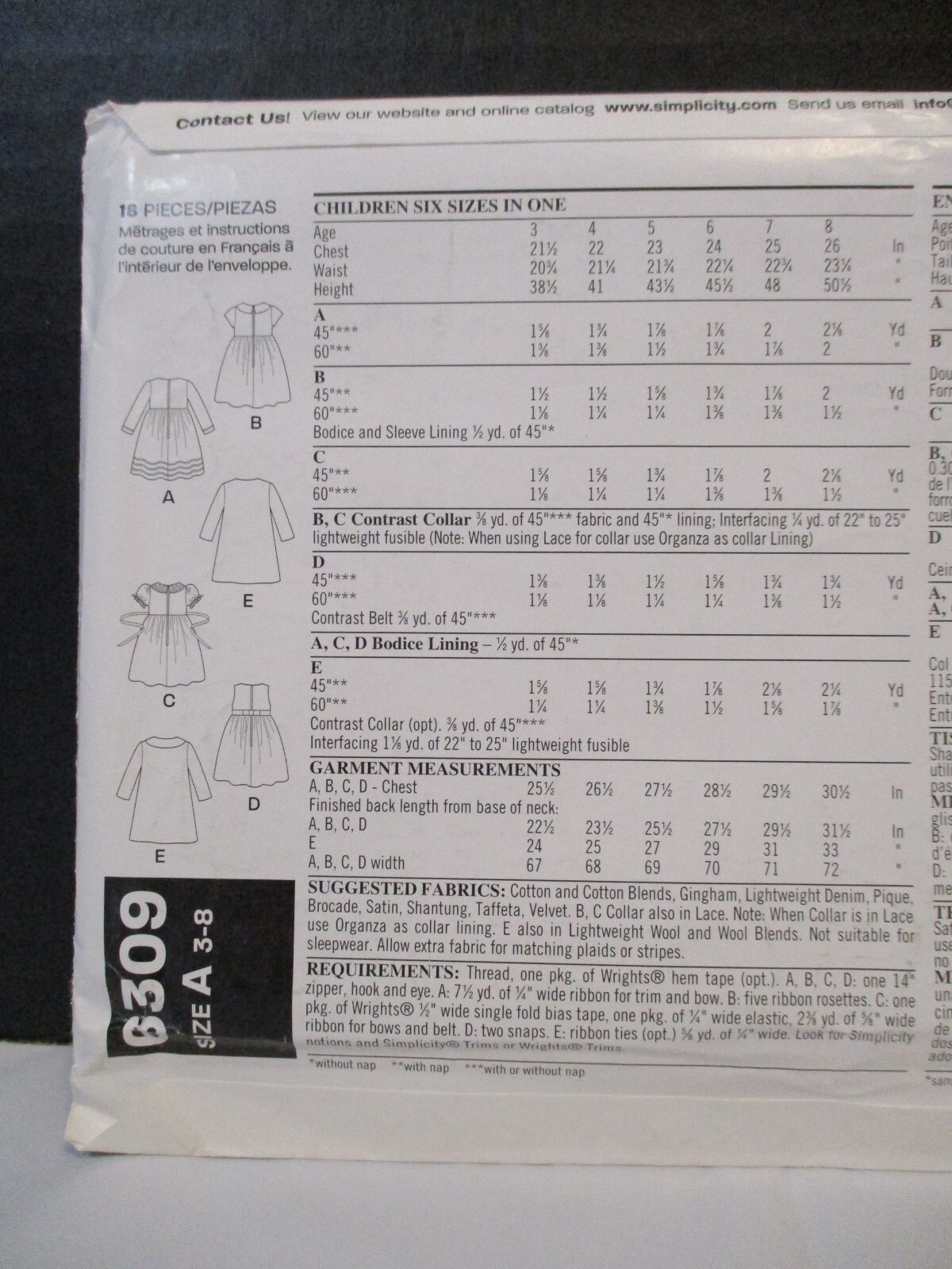 New Look Pattern 6309 Dress & Coat Girls Size A (3-8) Uncut Sleeve ...