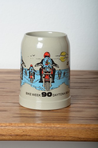 Vintage Bike Week 90 Daytona Beach .5L Budweiser Gerz Beer Stein Mug ...