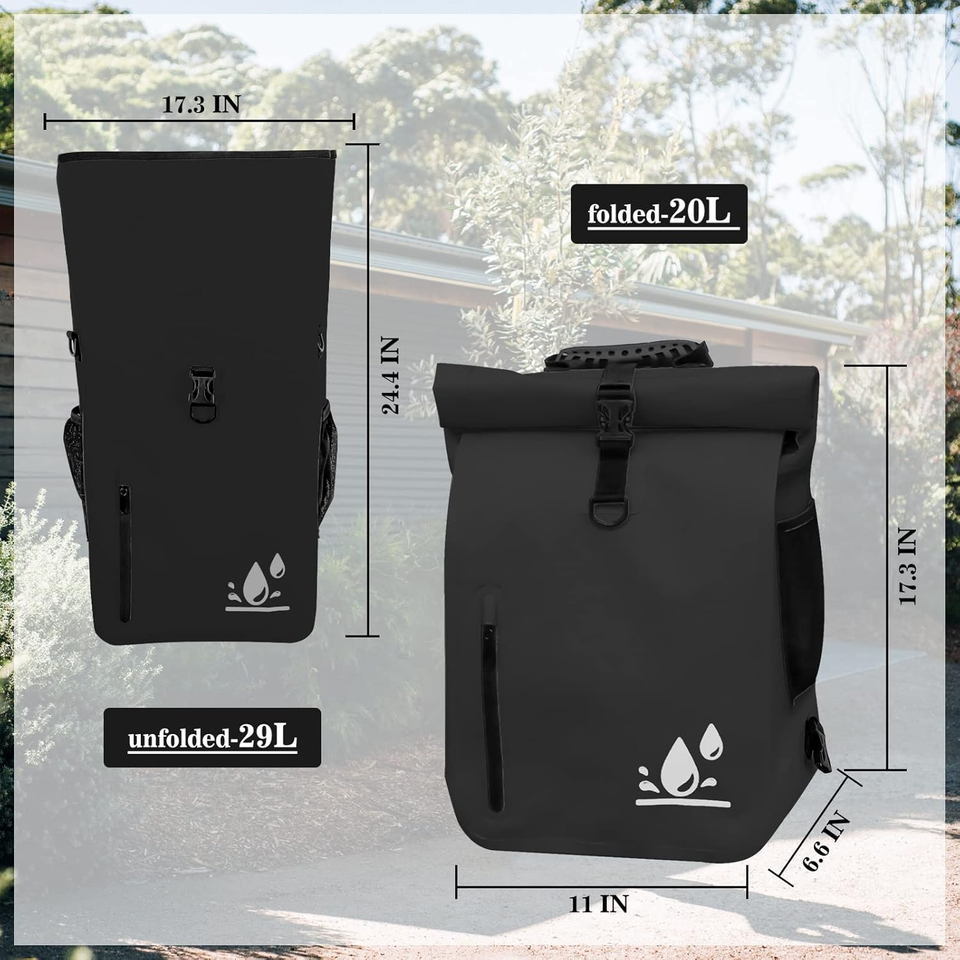 Bike Bag, 29L Large Capacity Waterproof Panniers Bike Bags, Bike ...