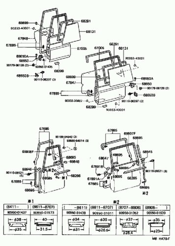 Toyota Genuine OEM Weatherstrip, back door glass TOYOTA LAND CRUISER ...