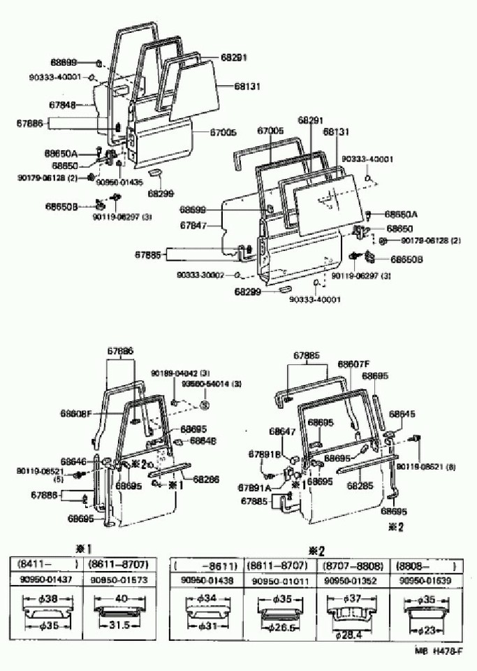 Toyota Genuine OEM Weatherstrip, back door glass TOYOTA LAND CRUISER ...