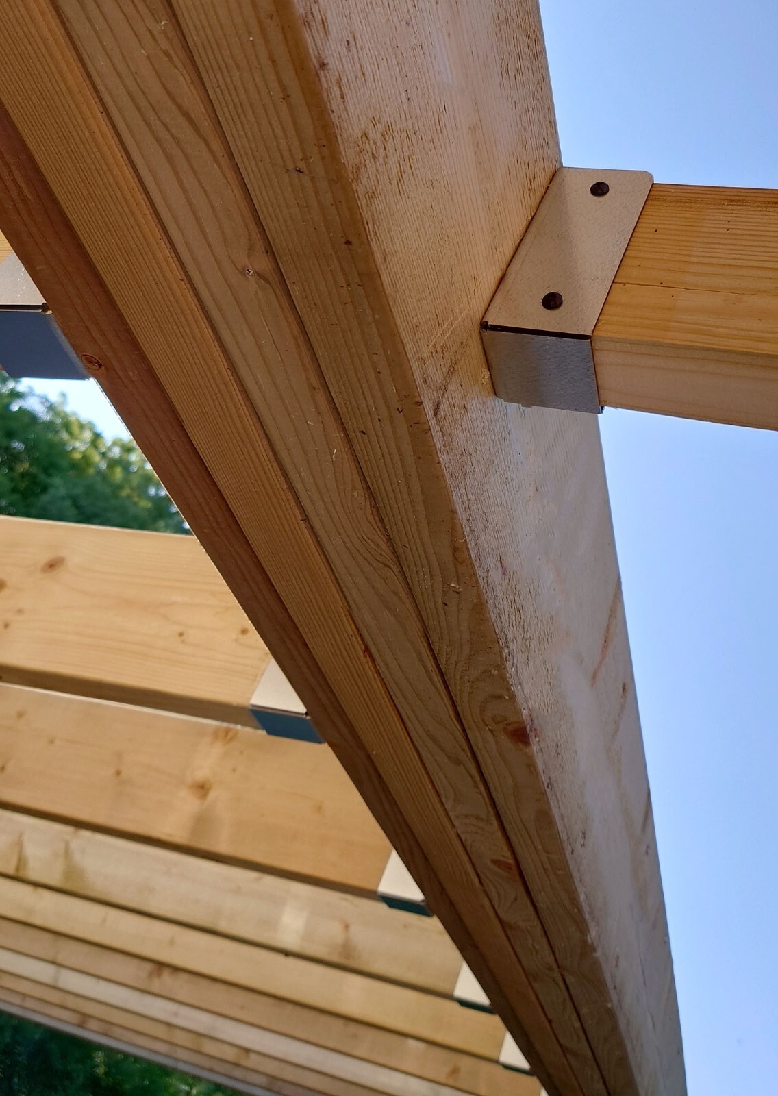 Downwards Angled Rafter Brackets Wood Slope Angle Timber Garden Project ...