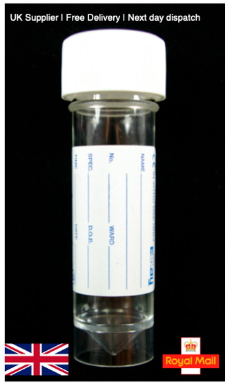 Sample Bottle with Printed Label -NHS style for Urine. UK Supplier Free ...