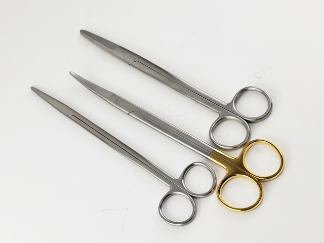 Mayo Scissor 9" Curved & Straight & Metzenbaum 9" Straight Dissecting ...