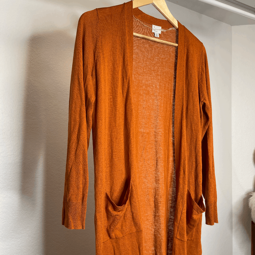 A New Day Rust Burnt Orange Open Front Cardigan Duster | eBay
