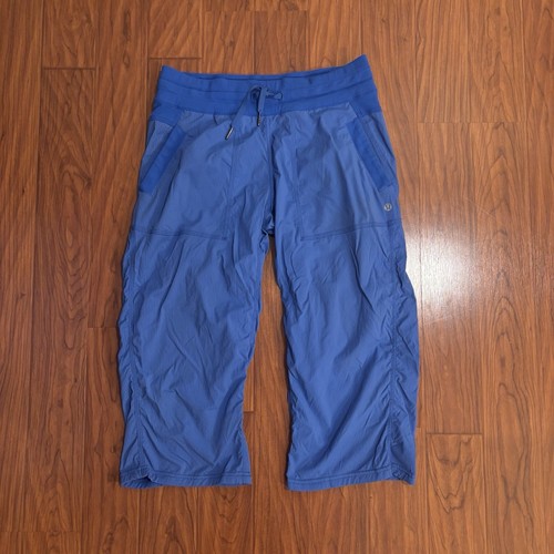 Lululemon Cropped Dance Pants Womens 8 Blue Drawstring Waistband Baggy ...