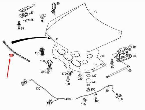 Mercedes-Benz C W204 Front Center Hood Seal A2048810098 OEM for sale ...