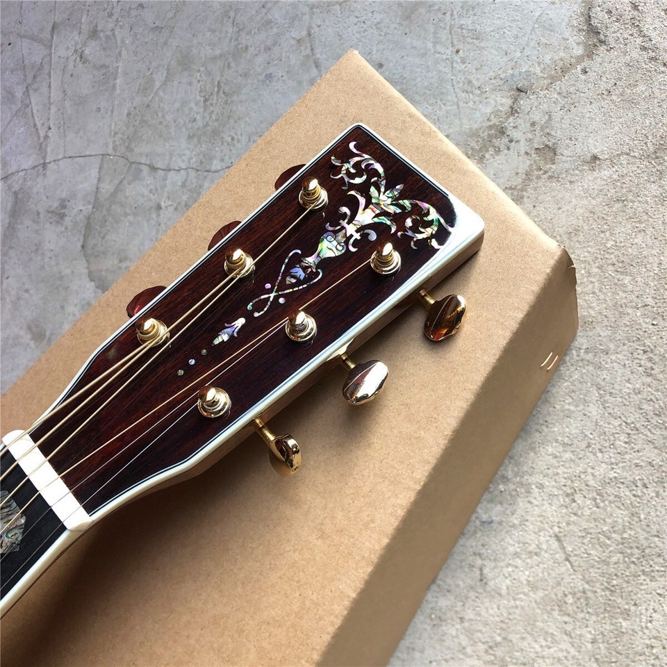 All Solid Wood 41 Inch D Type Cedar Top Acoustic Guitar Ebony Open ...