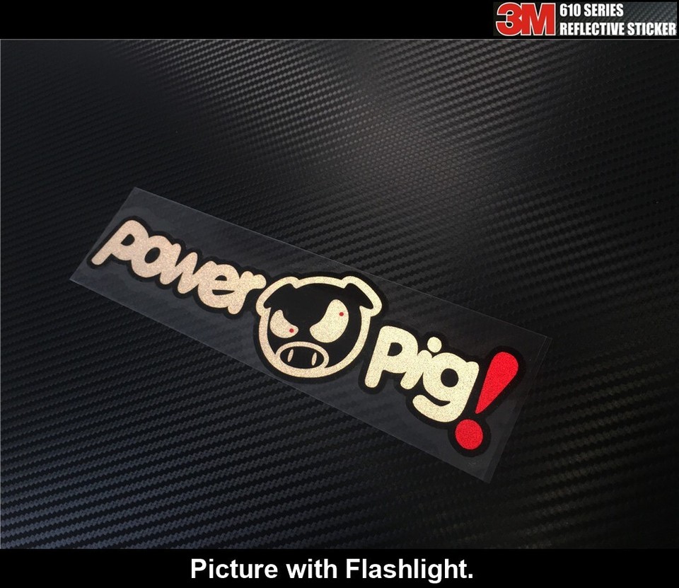 Power Pig Sti JDM drift WRX HKS turbo rally car Reflective sticker #003 ...