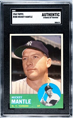 1963 Topps - Mickey Mantle #200 SGC Authentic | eBay