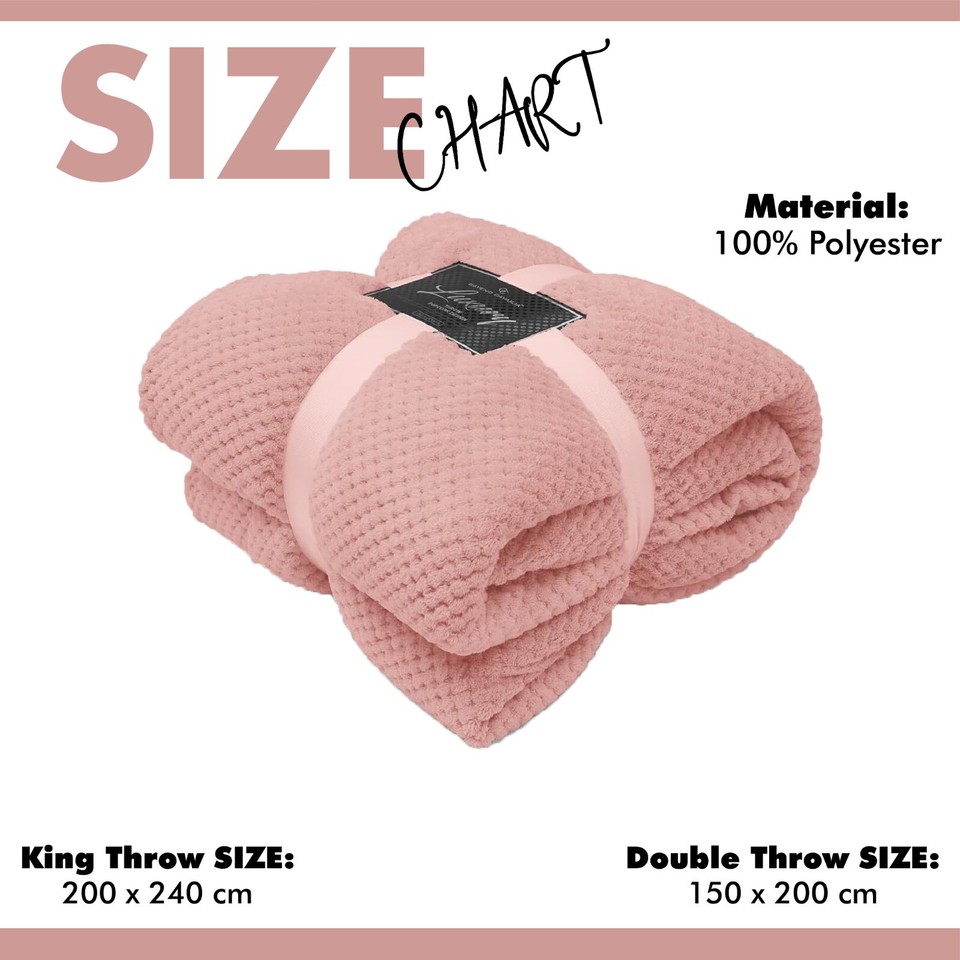 Luxury Popcorn Throws Double & King Size Cuddly Cosy Warm Blanket For ...