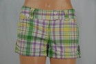 BFF Womens 3 Short Plaid Shorts Green Purple Yellow Colorful Summer ...