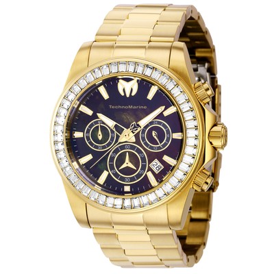 TechnoMarine Manta Ray Lux Men's 42mm MOP Dial Gold Chronograph Watch ...