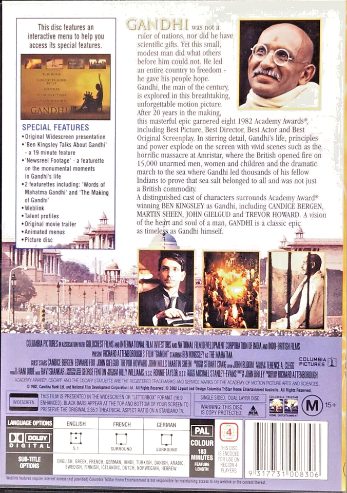 GANDHI - Ben Kingsley, John Gielgud, John Mills - DVD 9317731008306| eBay