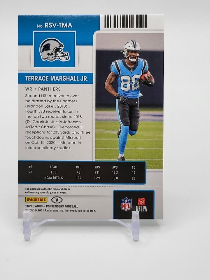 2021 Panini Contenders Terrace Marshall Jr Rookie Ticket Variation RSV ...