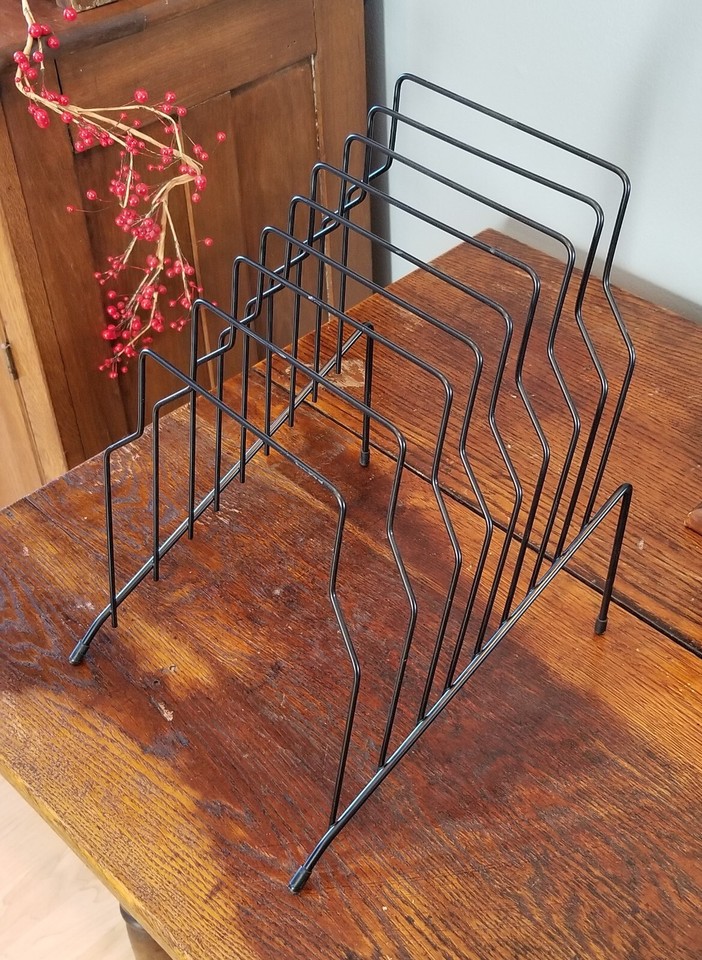 Vintage Desktop Wire Step File Organizer Divider Rack for Office ...