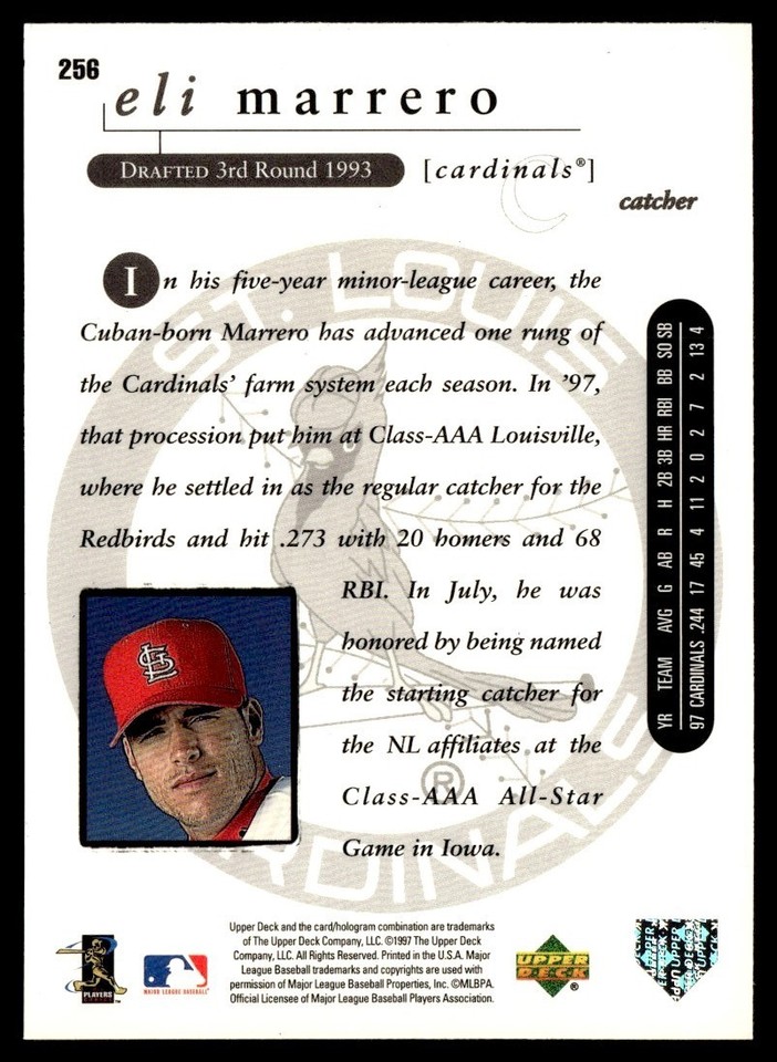 1998 Upper Deck Eli Marrero St. Louis Cardinals #256 | eBay UK