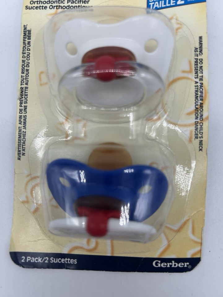 Vintage 2005 Gerber Nuk Orthodontic Pacifiers 2pack Size 2 NEW White ...