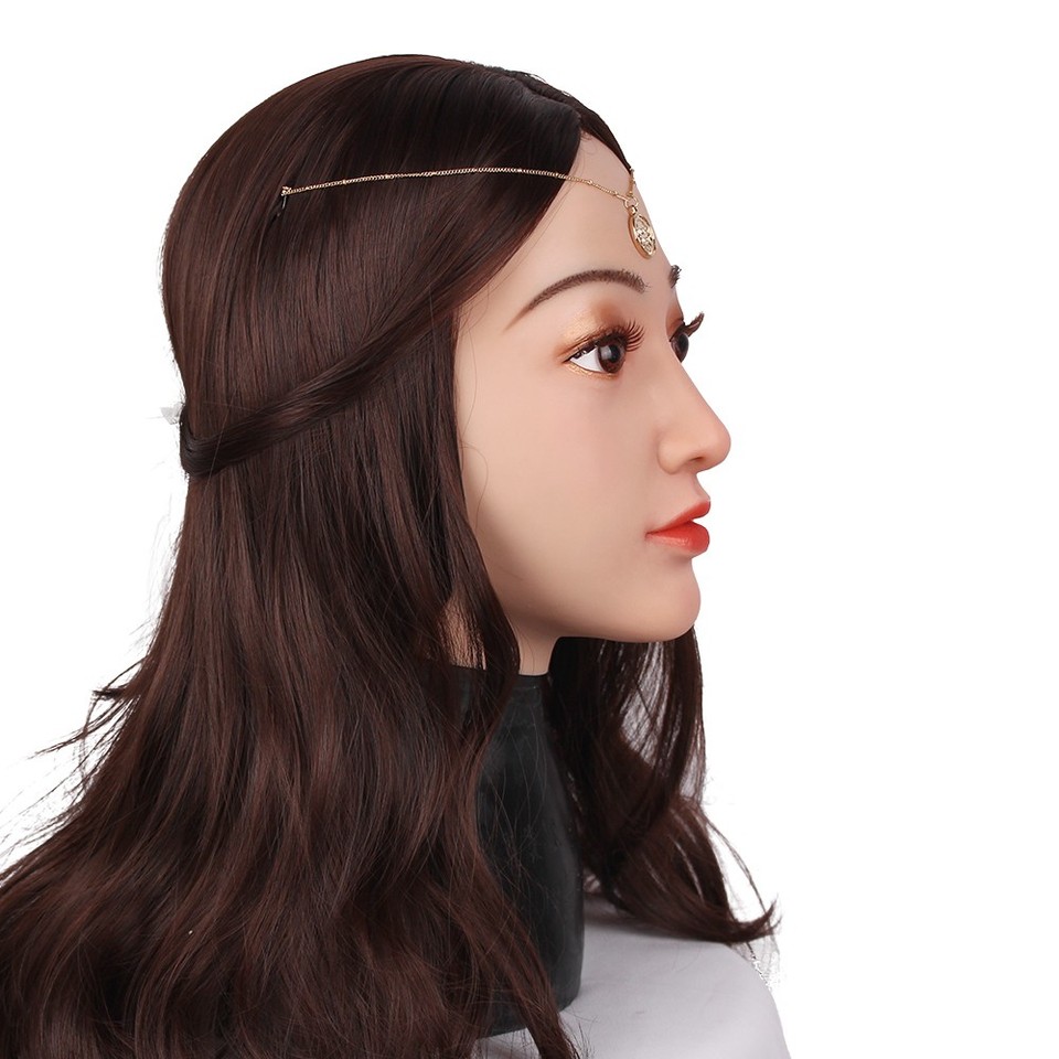 Realistic Silicone Female Face Mask Crossdresser Head Mask For Women ...