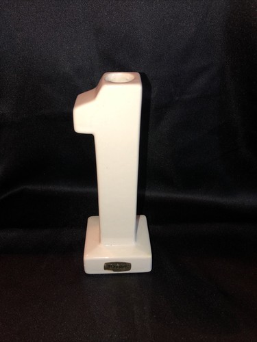 Vintage Haeger Art Pottery Number One Shaped Flower Vase White 8" | eBay