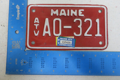 2003 03 MAINE ME ATV 4-WHEELER ALL TERRAIN VEHICLE LICENSE PLATE TAG # A0321 321 | eBay