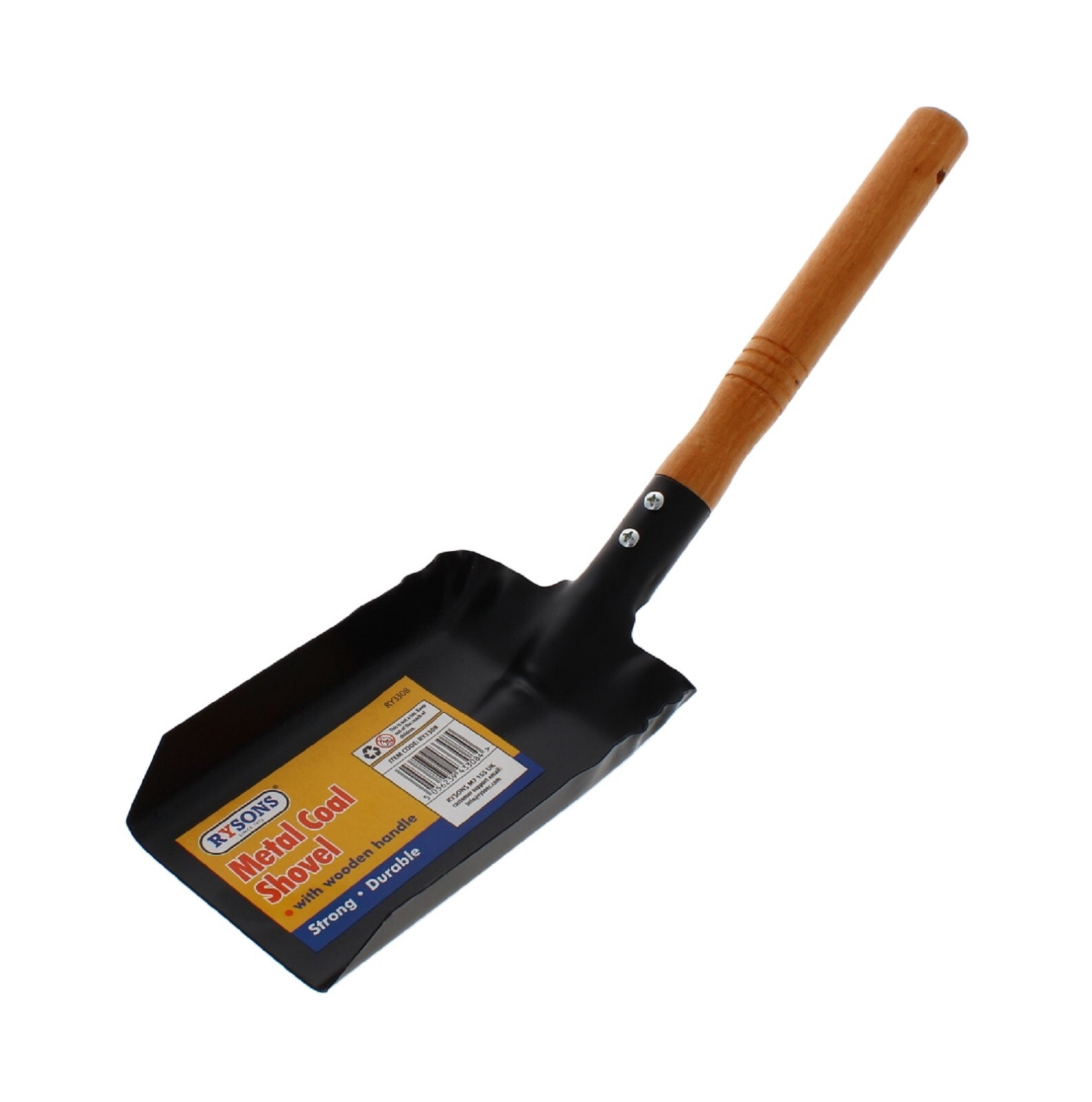 Small Metal Coal Shovel Dustpan Pet Feed Scoop Indoor Outdoor Wooden ...
