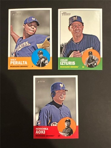 2012 Topps Heritage Milwaukee Brewers Master Team Set 22 Cards With SP ...