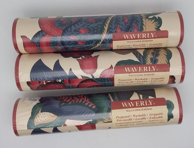 Waverly Pattern Cut Wallpaper Borders Lot 3 Pattern 555361 9” Wide X 5 ...