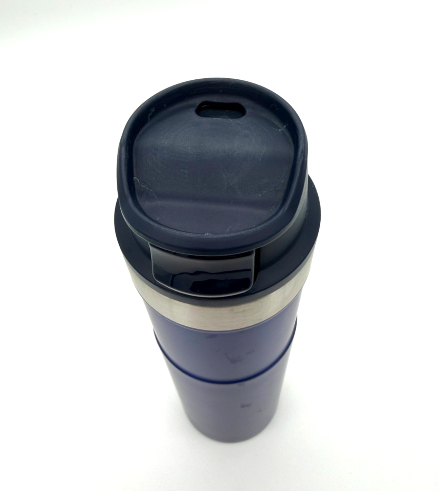 Stanley Starbucks Classic 20 oz One Hand Vacuum Tumbler Blue Shiny Push ...