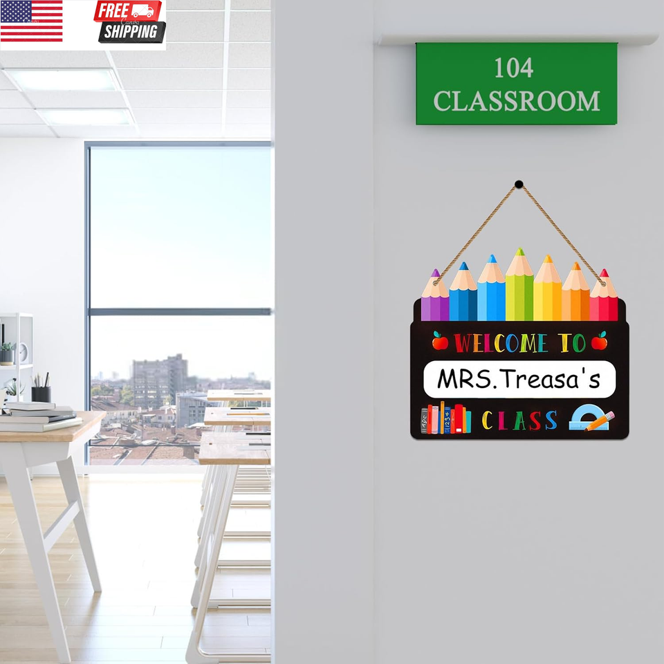 Personalized Classroom Door Sign - Welcome Signs for Classroom Door ...