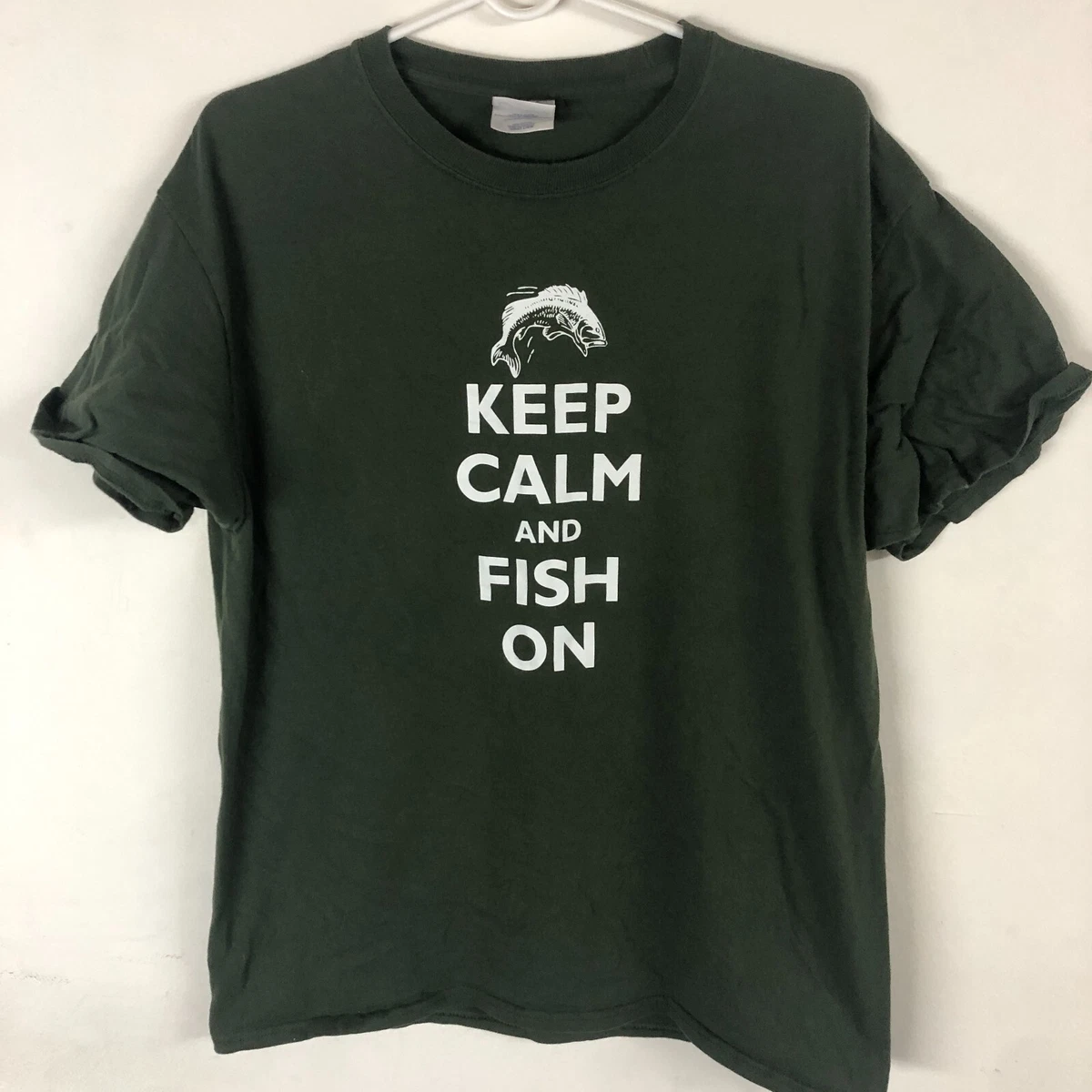 Keep Calm And Fish On Green