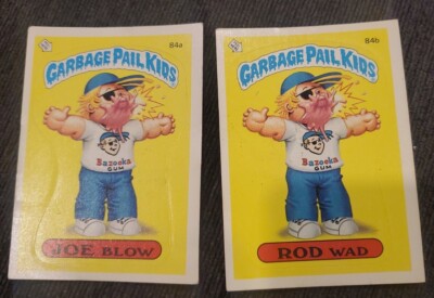 1986 Topps Garbage Pail Kids OS 3 Rod Wad & Joe Blow 84a & 84b Good ...
