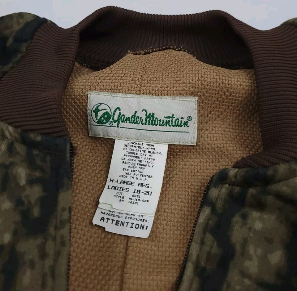 Vintage 90s Gander Mountain Tree Bark Camouflage Jacket Vtg Outdoors ...