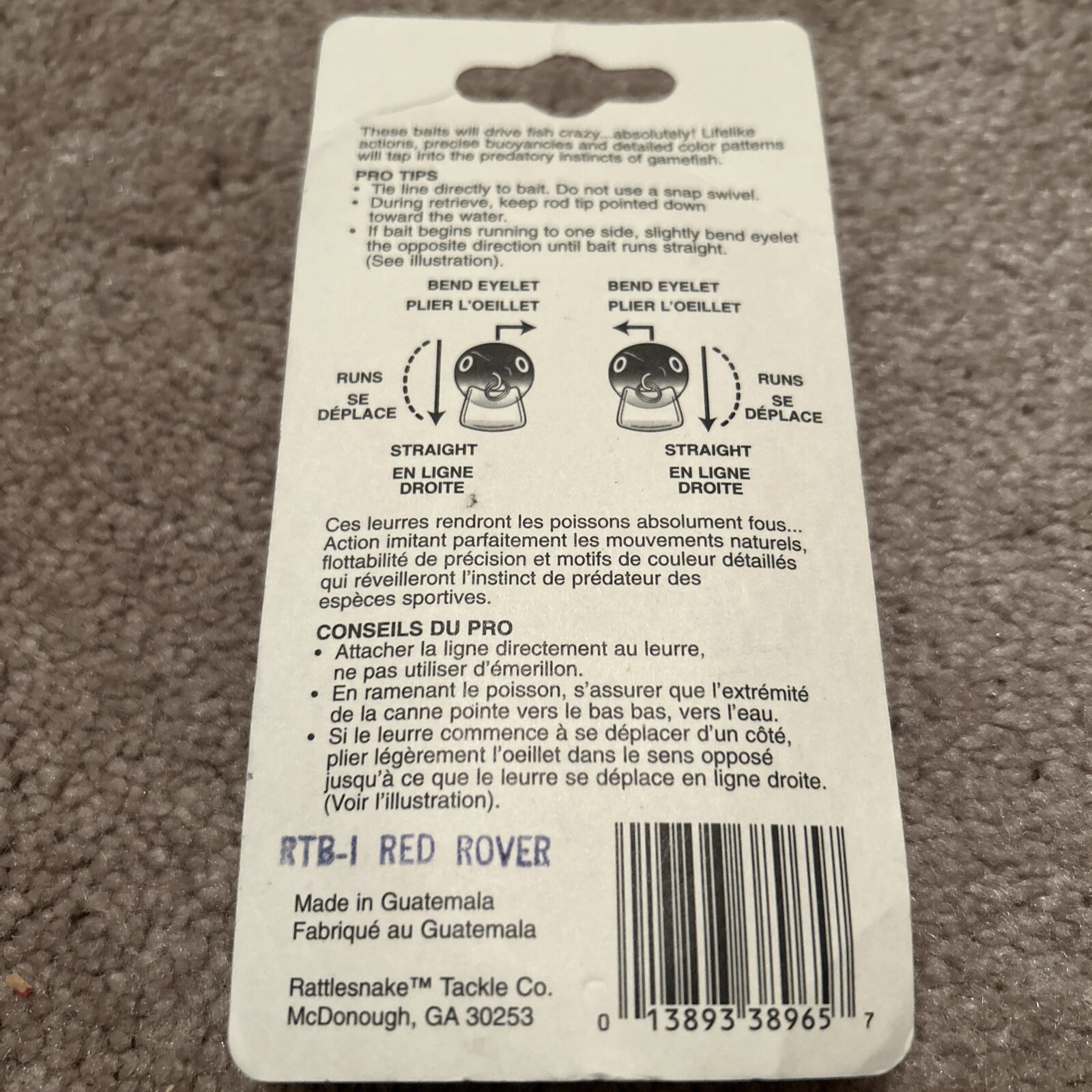 NOS Vtg Chatter Box Red Rover Fishing Lure Rattlesnake Tackle Co ...