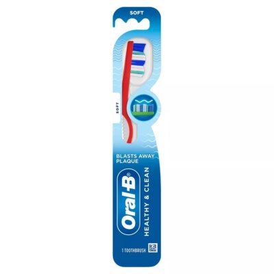Oral-B Healthy and Clean Angled Head Soft Bristle Flossing Toothbrush ...