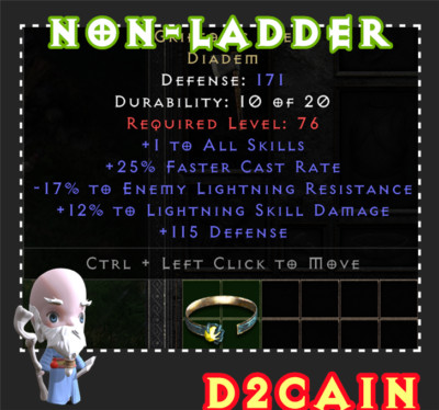 Diablo 2 D2R SC⭐️Non-Ladder⭐️Griffon Griffon's Eye Unique Diadem⭐️PC ...