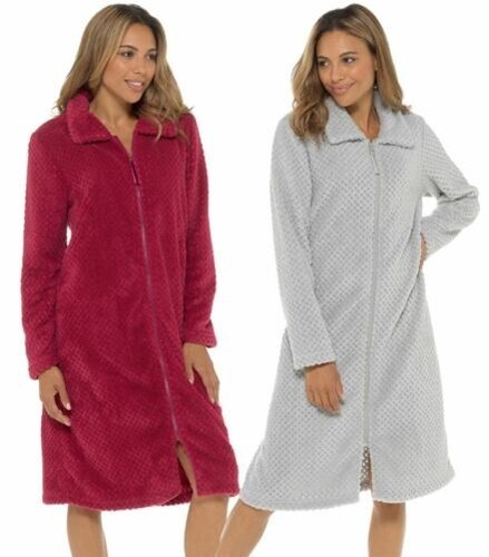 Gaufre Fermeture Éclair Robe de Chambre Undercover Corail Doux Polaire ...
