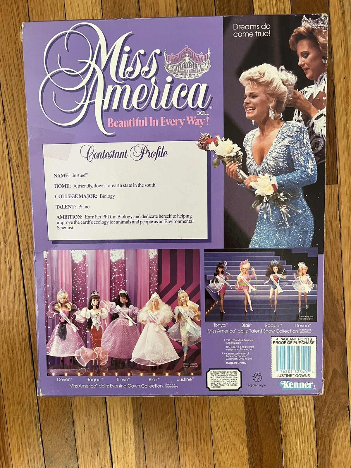 VINTAGE KENNER MISS AMERICA JUSTINE Evening Gown 1991 PAGEANT 11.5 ...