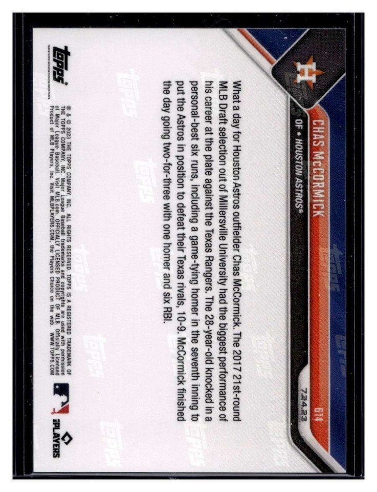 2023 Topps Now #614 Chas McCormick Base Card (Qty) | eBay