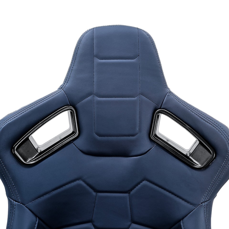 JDM Reclinable Premium PVC Main Blue Racing Seats Slider Car Seats Pair ...