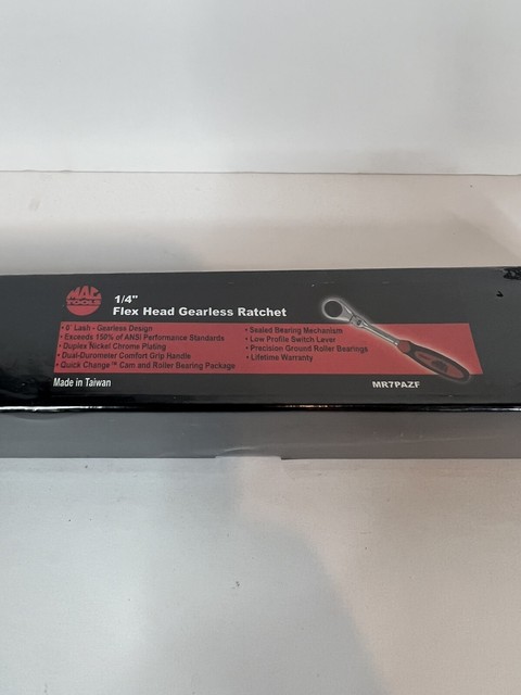 Mac Tools 1/4" Drive Fine Tooth Comfort Grip Flex Head Ratchet MR7PAZF ...