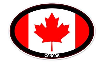 Canada Flag Oval car window bumper sticker decal 5" x 3" | eBay